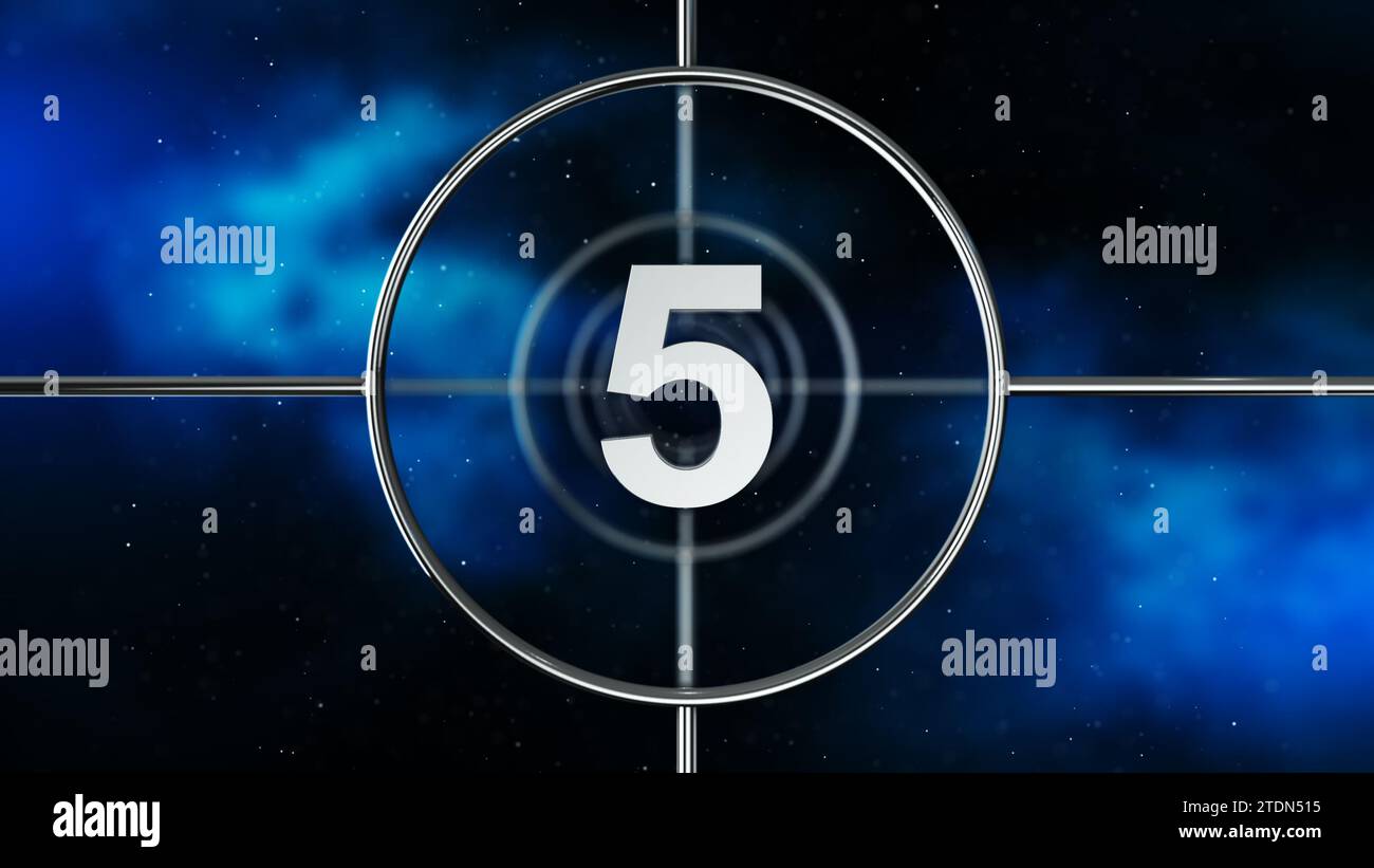 A classic countdown frame at the number five Stock Photo - Alamy