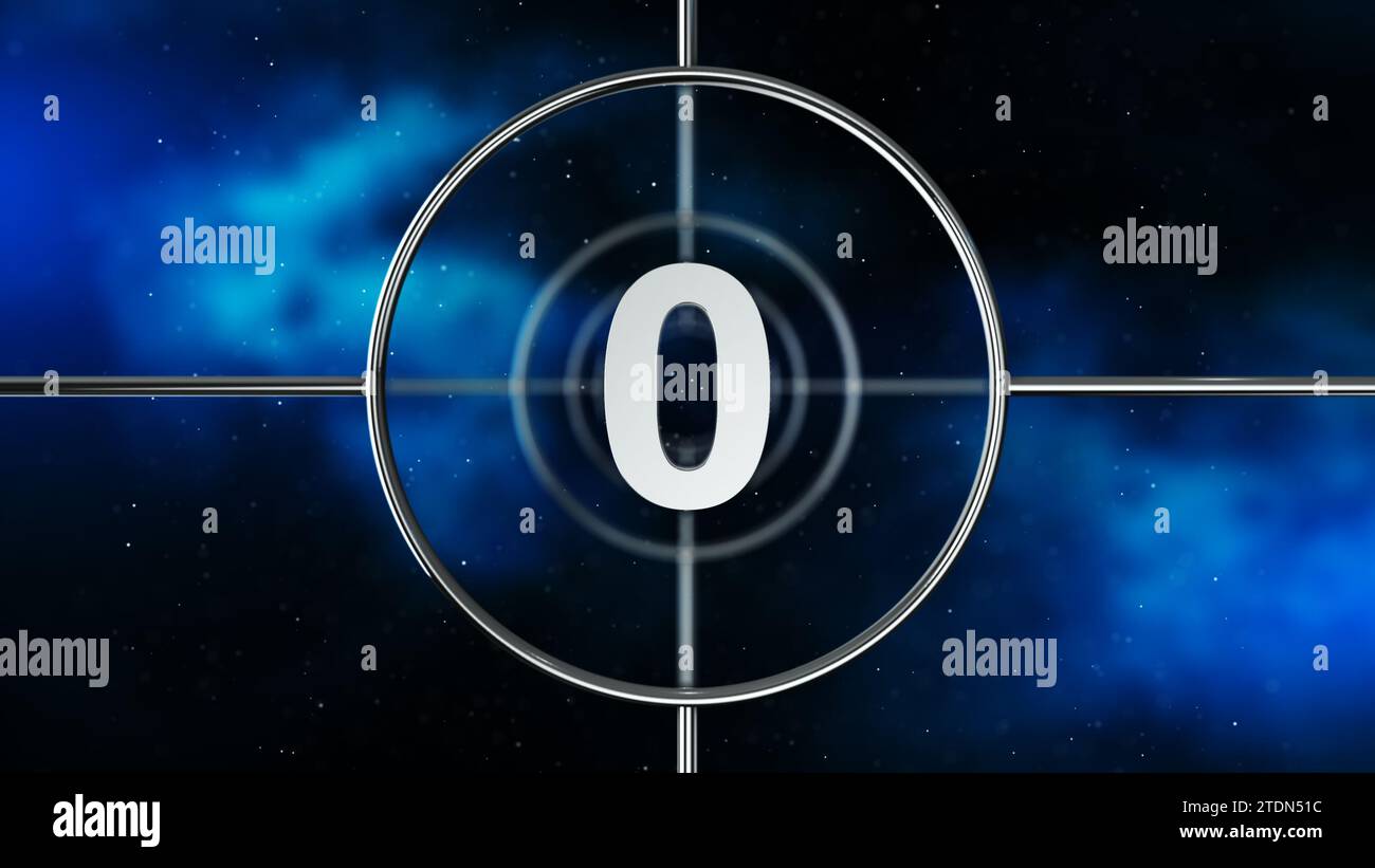 A classic countdown frame at the number zero Stock Photo - Alamy