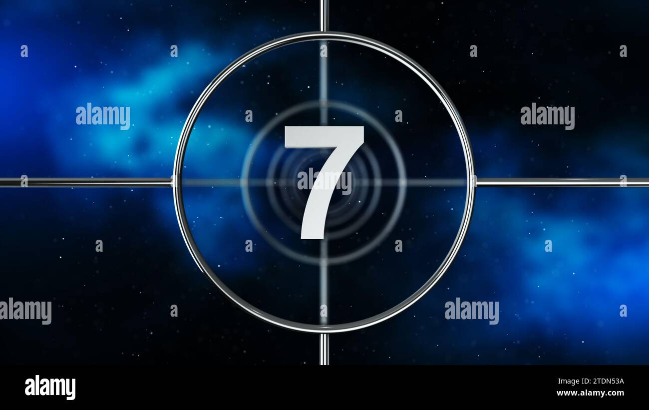 A classic countdown frame at the number seven Stock Photo - Alamy