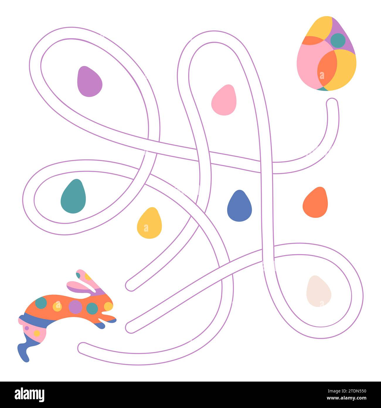Maze game with Easter bunny and eggs vector illustration Stock Vector ...