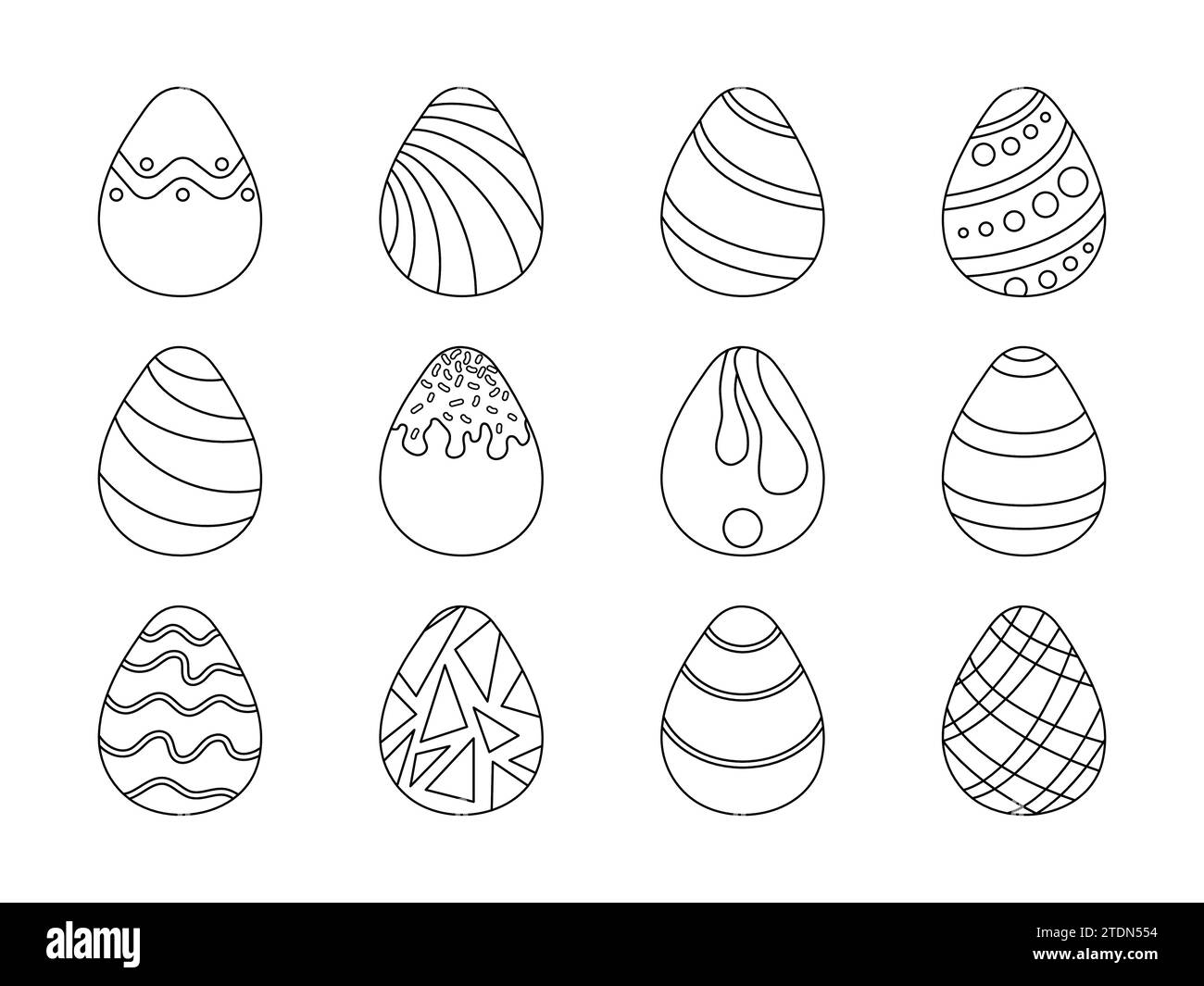 Easter eggs line doodle set vector illustration Stock Vector Image ...