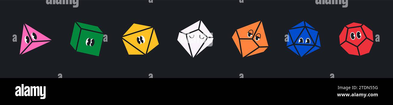 Set of dice for rpg tabletop games vector illustration Stock Vector ...