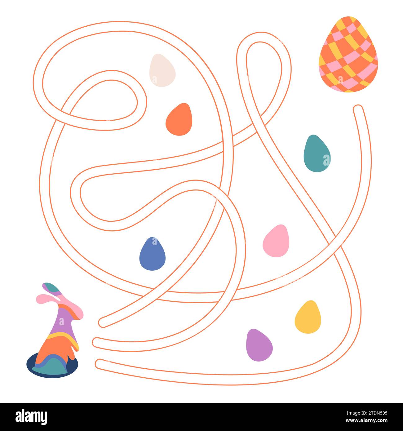 Maze game with Easter bunny and eggs vector illustration Stock Vector ...