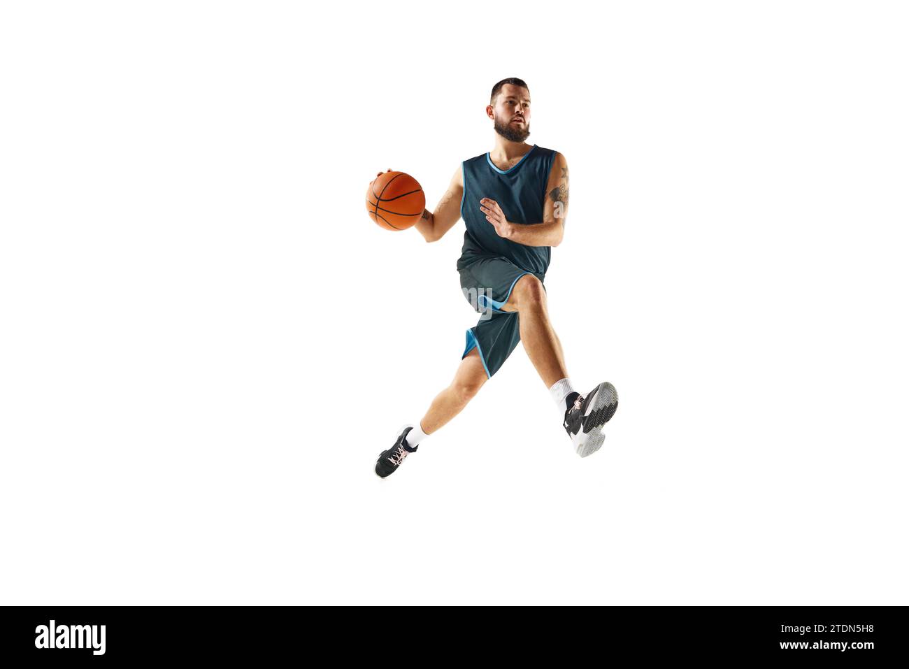 athleticism of basketball player in uniform, engaged in rigorous ...