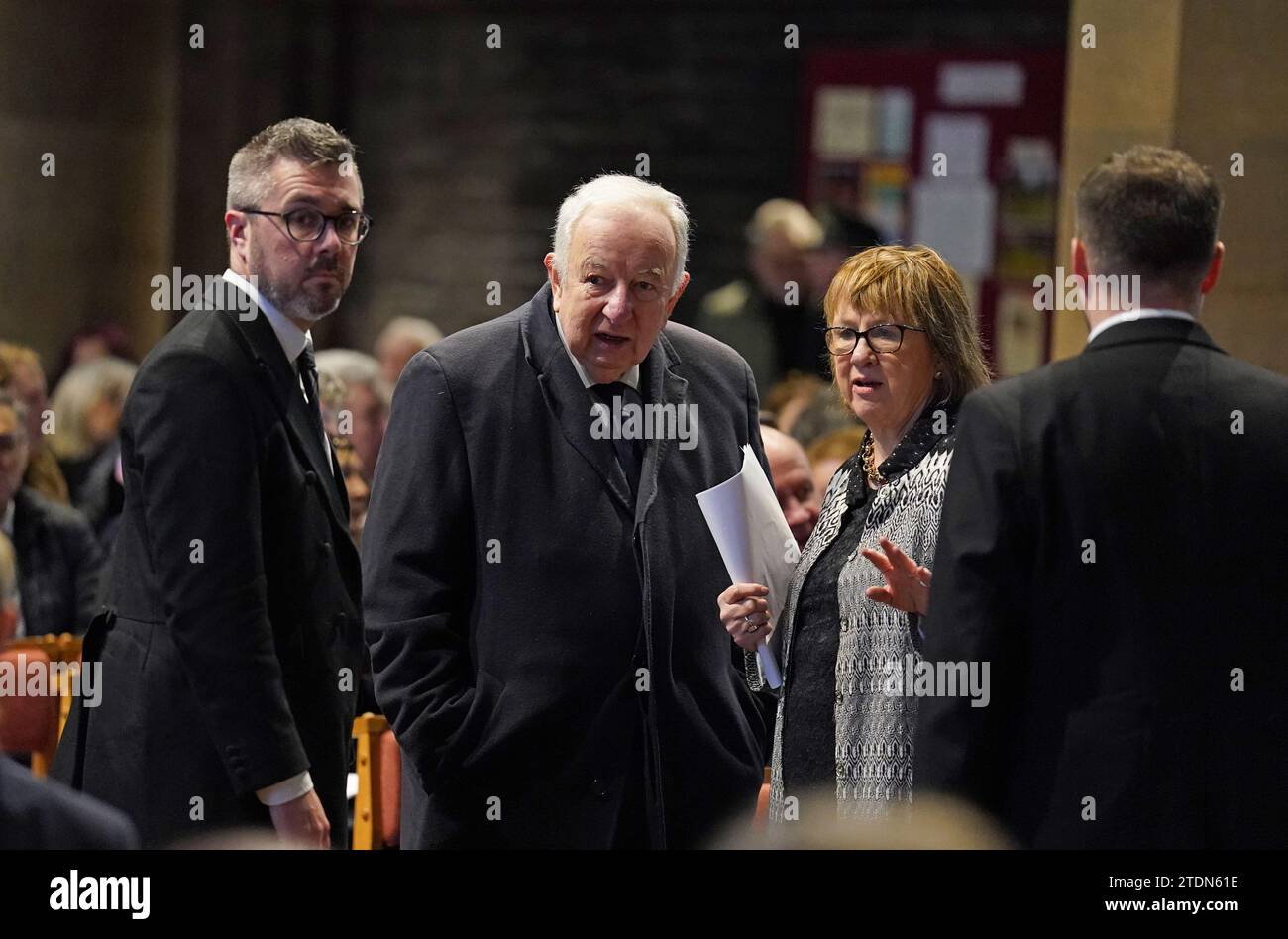 Lord Foulkes (centre) attending the memorial service of Alistair ...