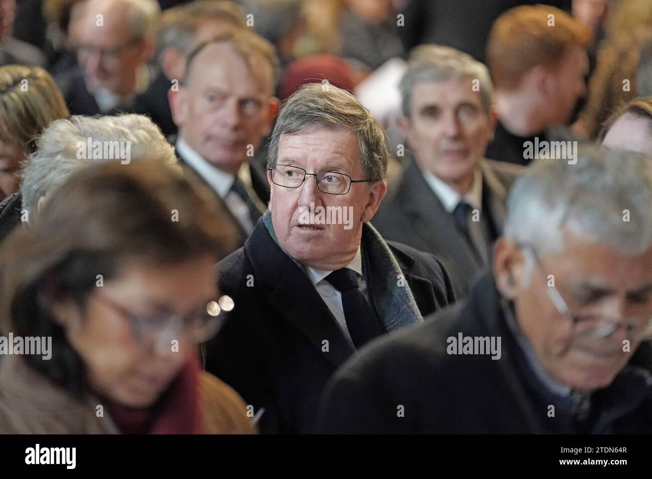 Lord Robertson (centre) attending the memorial service of Alistair ...