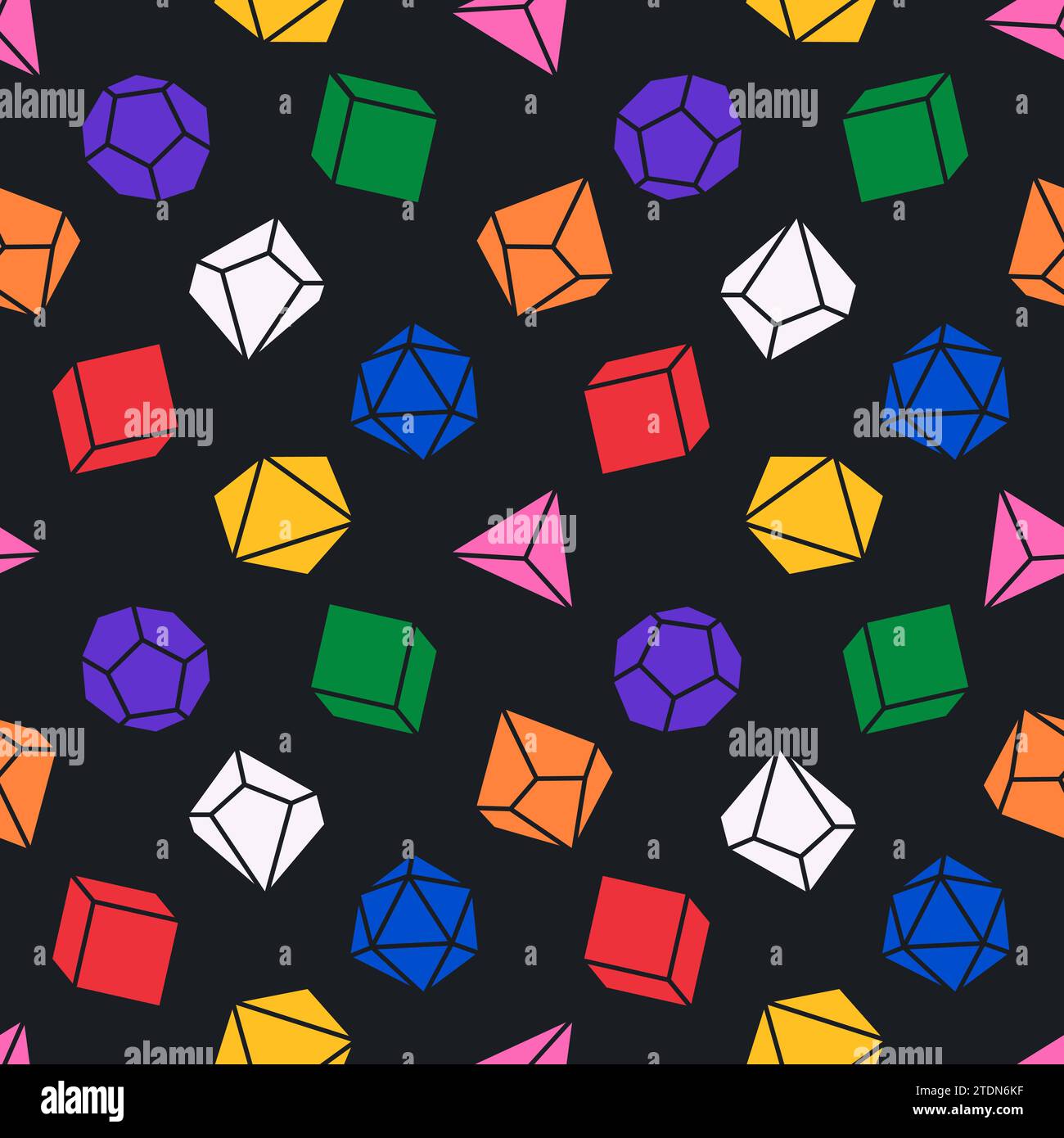 Seamless pattern with colorful dice vector illustration Stock Vector ...