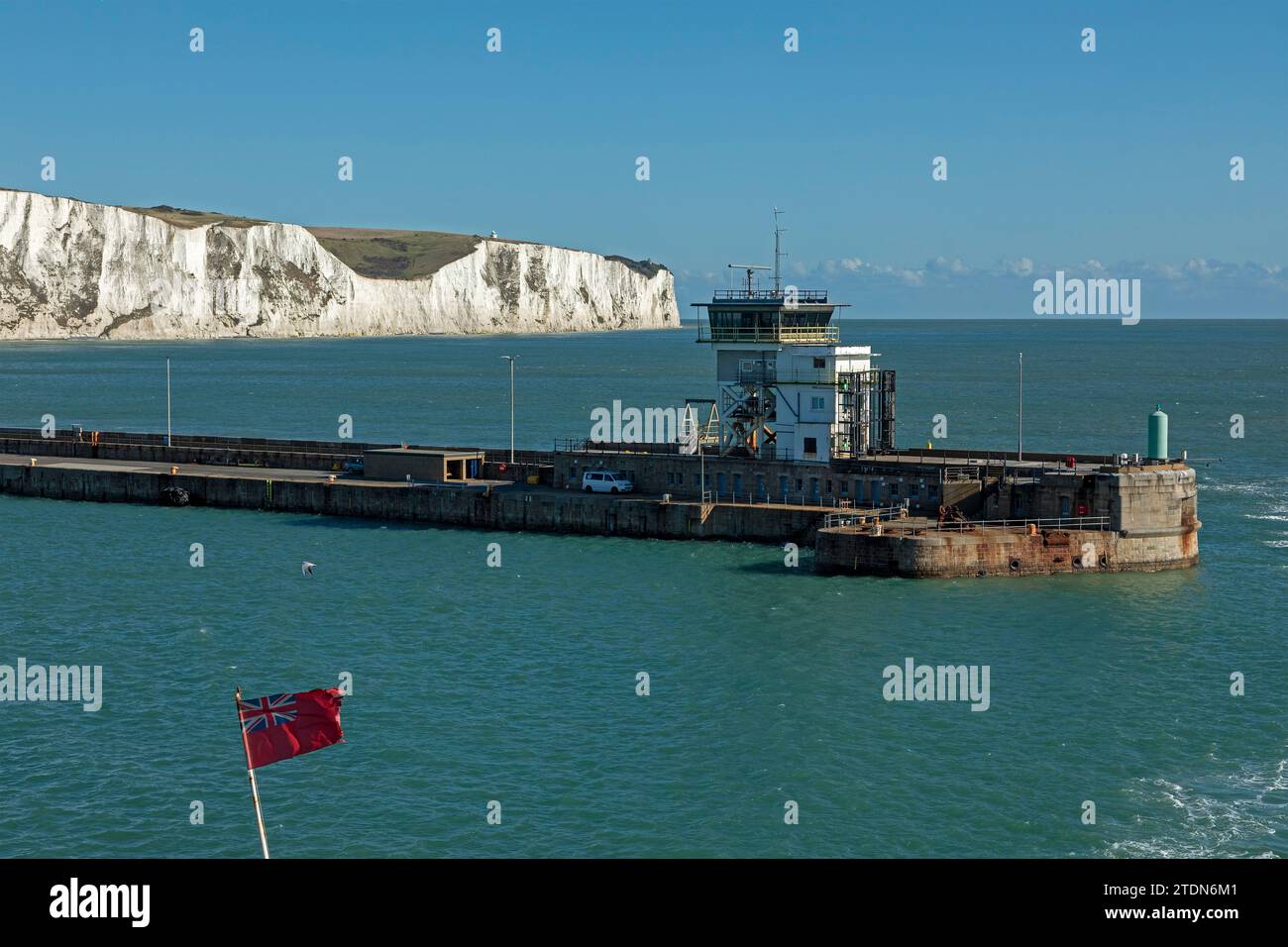 White cliffs, harbour, Dover, Kent, England, Great Britain Stock Photo ...