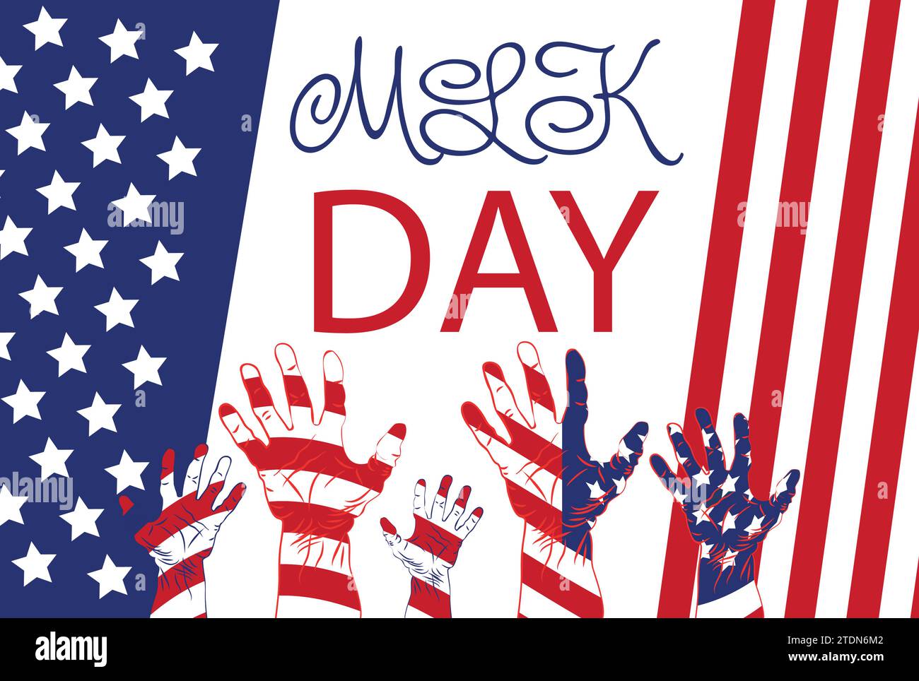 Martin Luther King Jr. Day greeting card design. MLK Day lettering ...