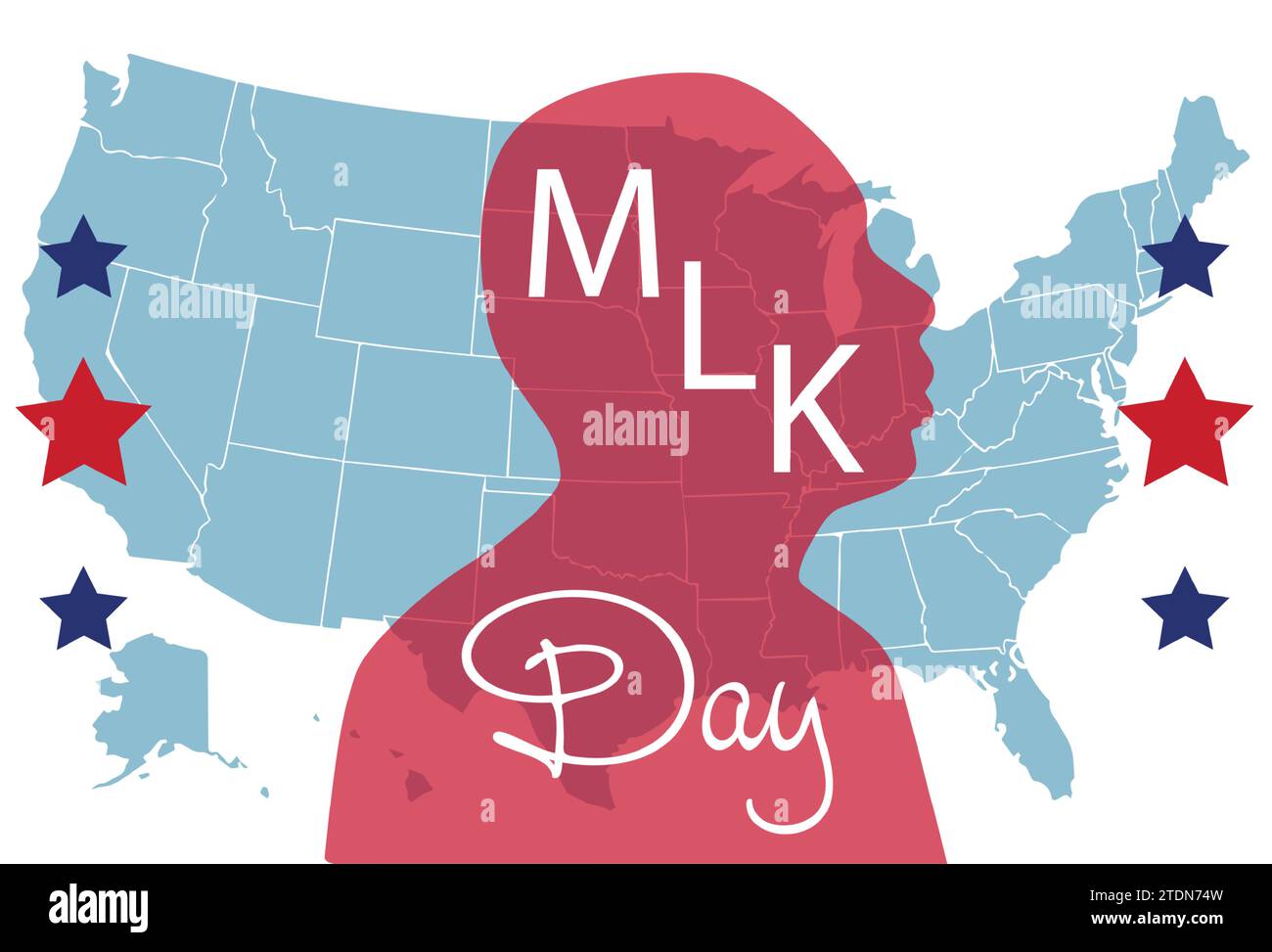 Martin Luther King Jr. Day greeting card design. MLK Day lettering ...