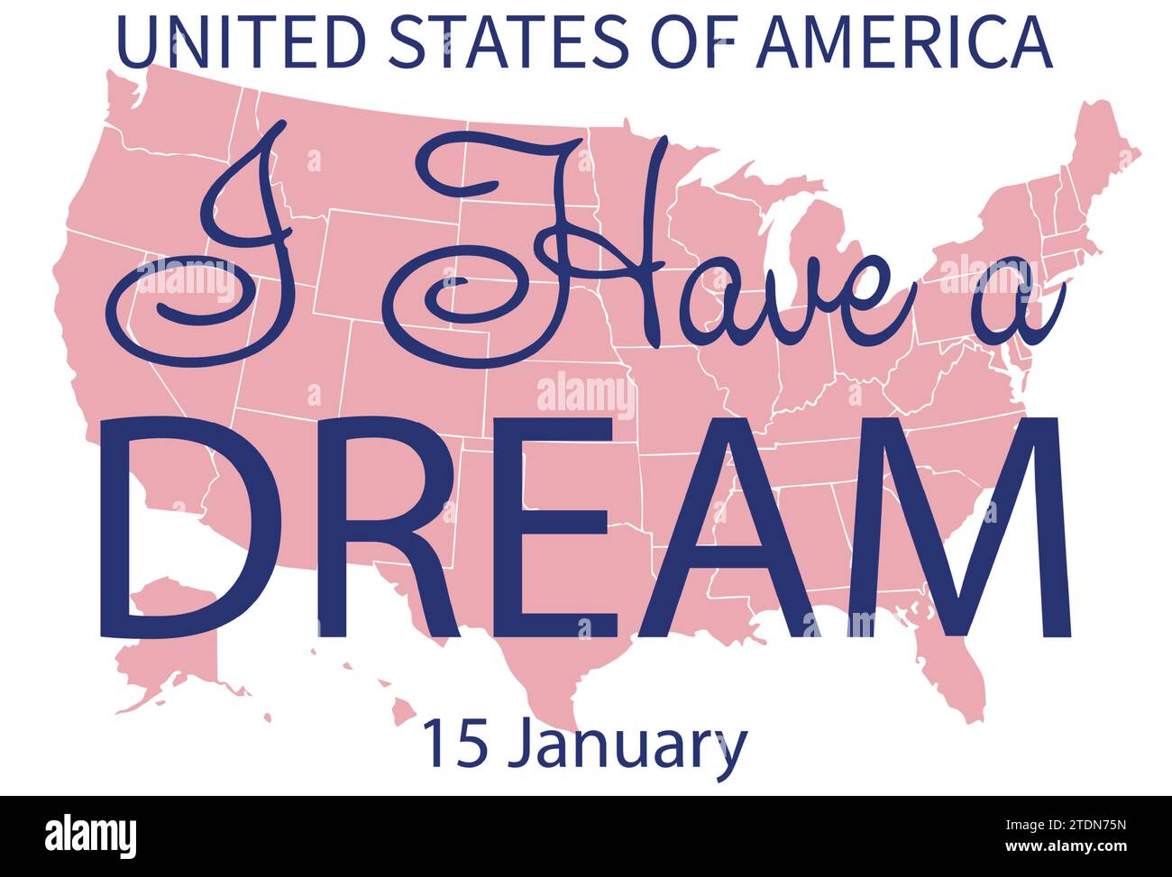 Martin Luther King Jr. Day greeting card design. MLK Day lettering ...