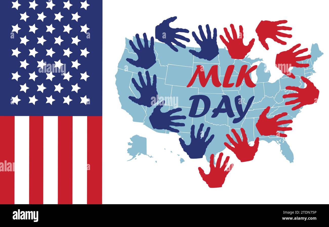 Martin Luther King Jr. Day greeting card design. MLK Day lettering ...