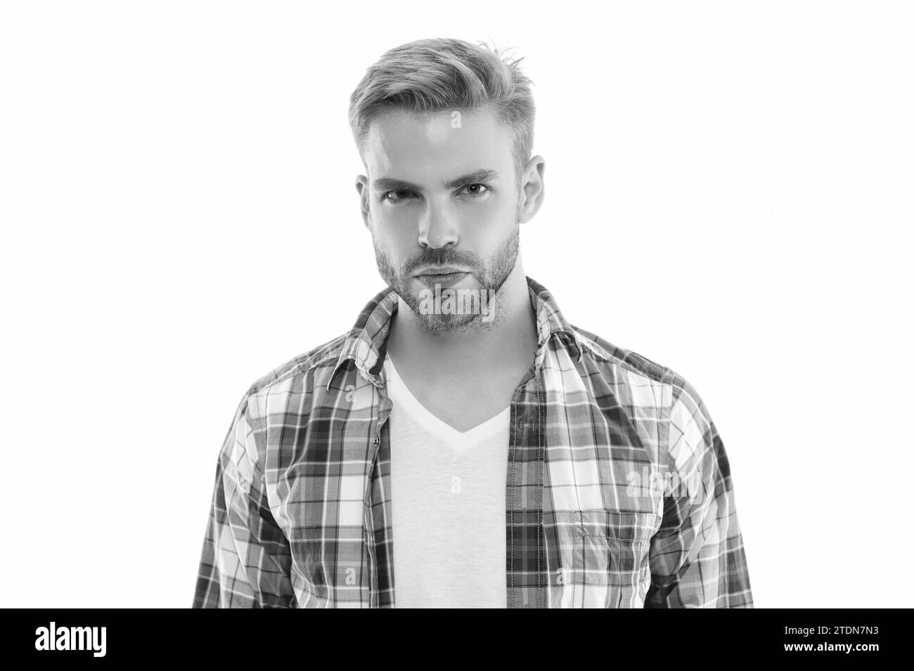 portrait of millennial guy on background. millennial guy in studio ...