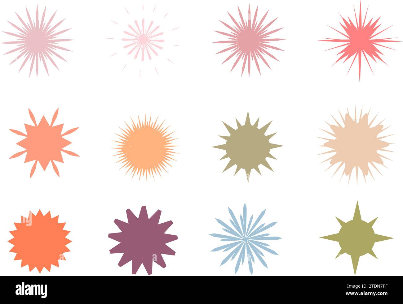 Starburst stickers set - a collection of round and oval bright labels ...