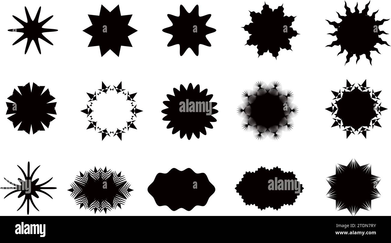 Starburst stickers set - a collection of round and oval bright labels ...