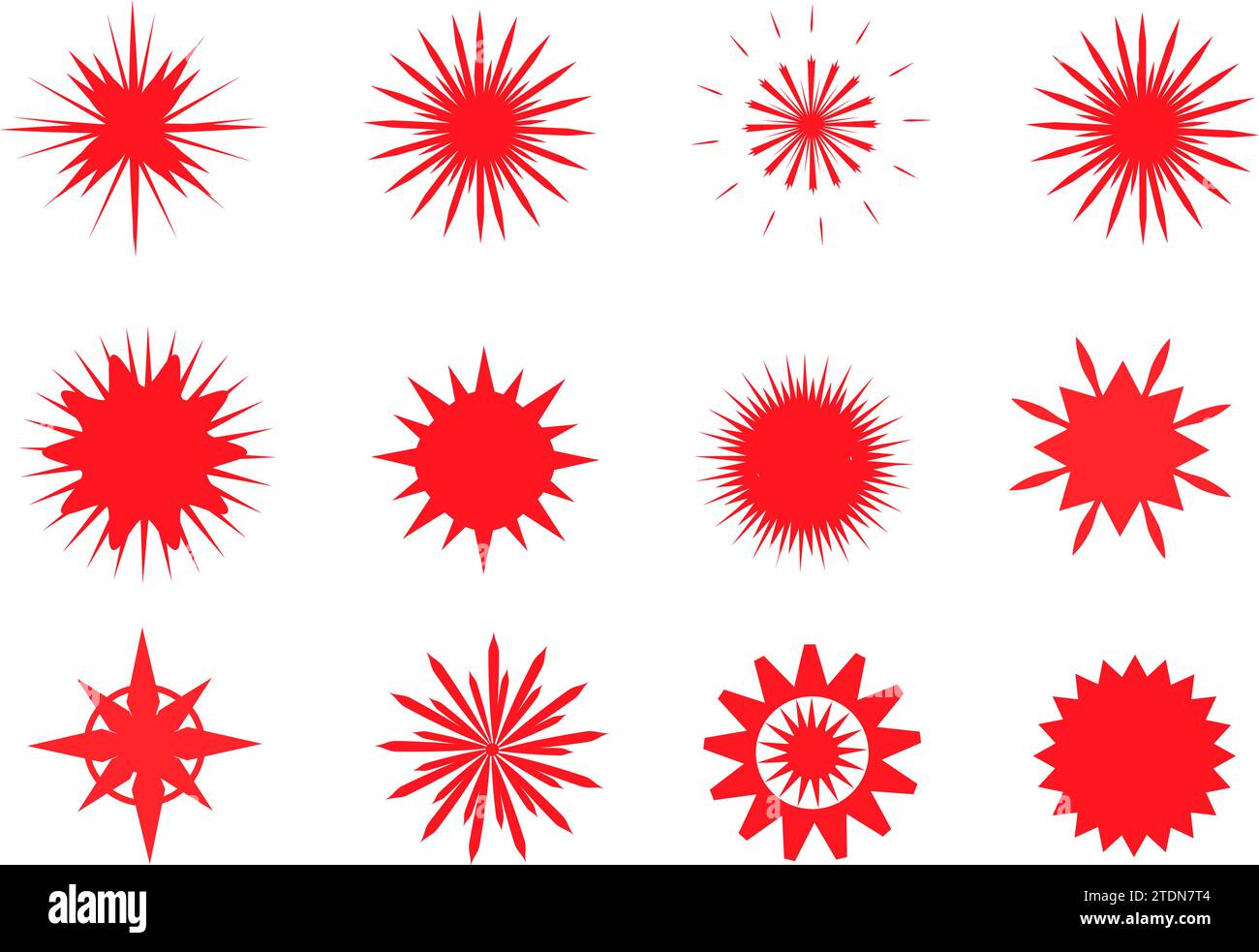 Starburst stickers set - a collection of round and oval bright labels ...