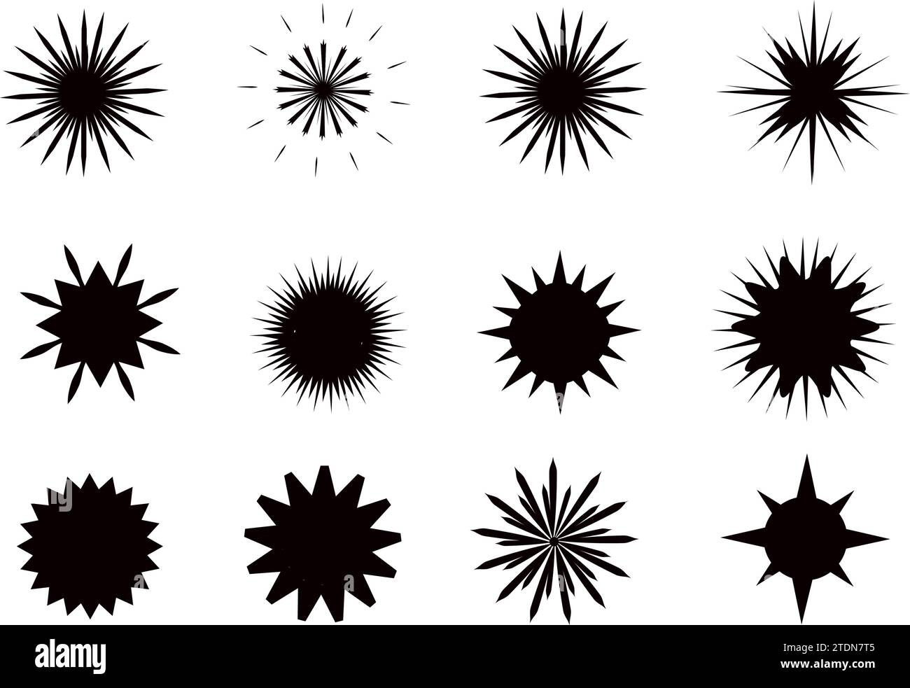 Starburst stickers set - a collection of round and oval bright labels ...