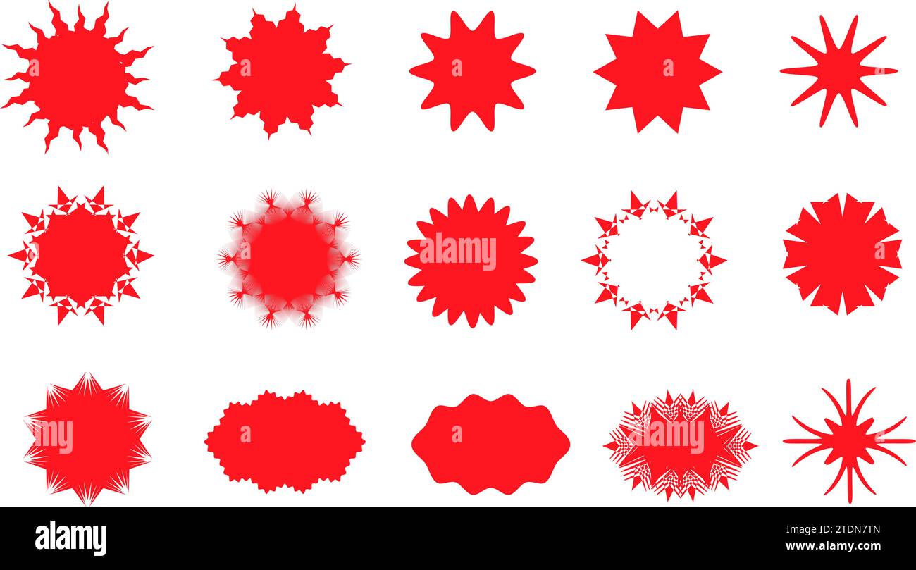 Starburst stickers set - a collection of round and oval bright labels ...