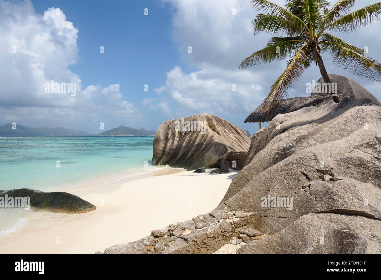 Anse Union beach, La Digue Island, Seychelles, Indian Ocean Stock Photo ...