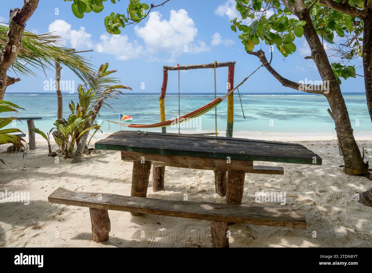 Beach cafe shack on Anse Source d'Argent, La Digue Island, Seychelles ...