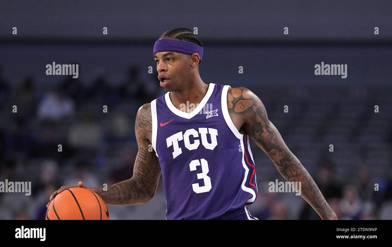 TCU guard Avery Anderson III (3) works against Arizona State during an ...