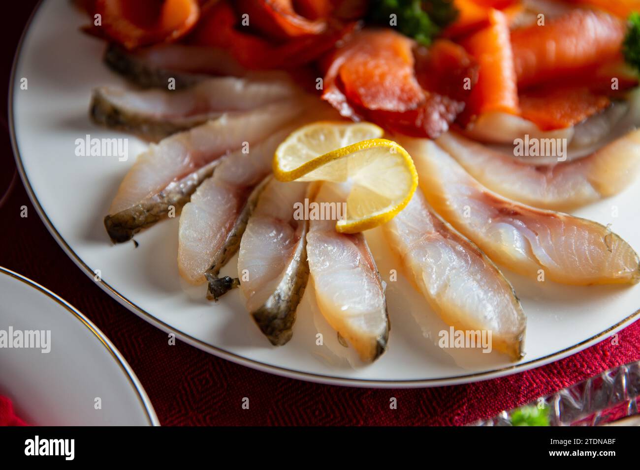 Festive fish table with Cold Smoked Salmon, Cold Smoked Whitefish and ...
