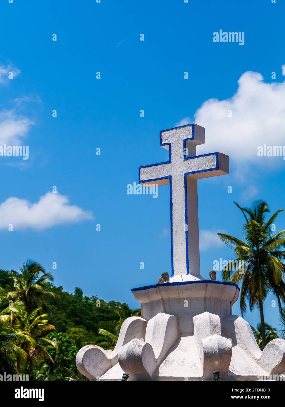 The cross of Jesus outside a church at Goa Stock Photo - Alamy