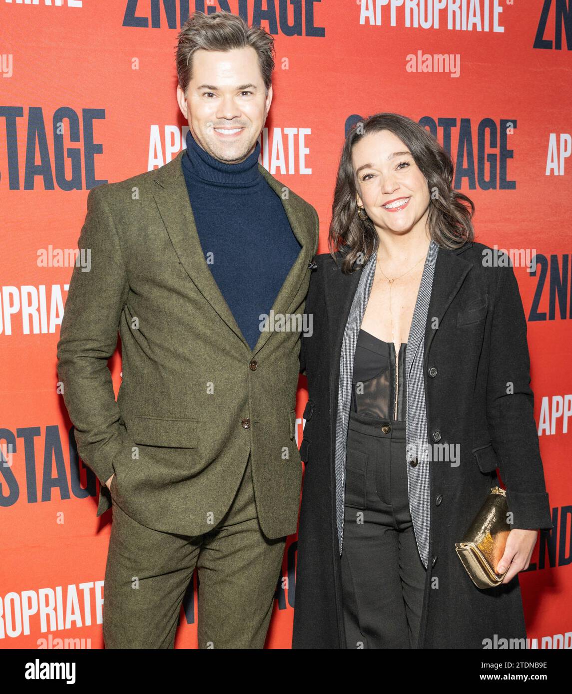 Andrew Rannells (L) attends Broadway opening night of the "Appropriate ...