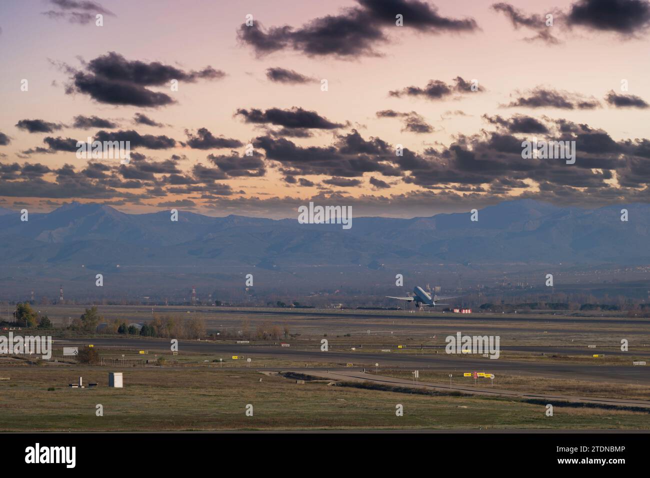 passenger plane at madrid airport transport technology flights flight ...