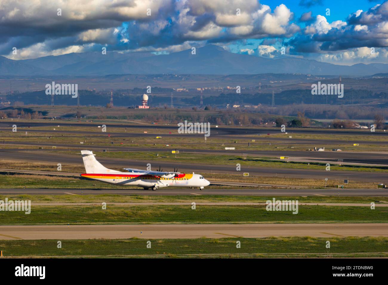 passenger plane at madrid airport transport technology flights flight ...