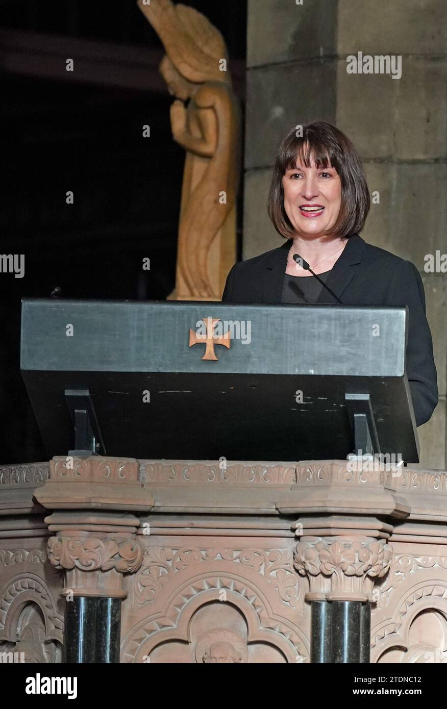 Shadow chancellor, Rachel Reeves reads a eulogy during the memorial ...