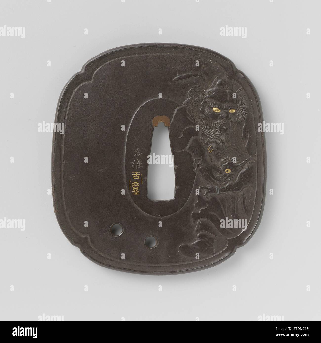 Five Hand Guards (smoke), natsuo, 1850 - 1875 Mokko-shaped tsuba with ...