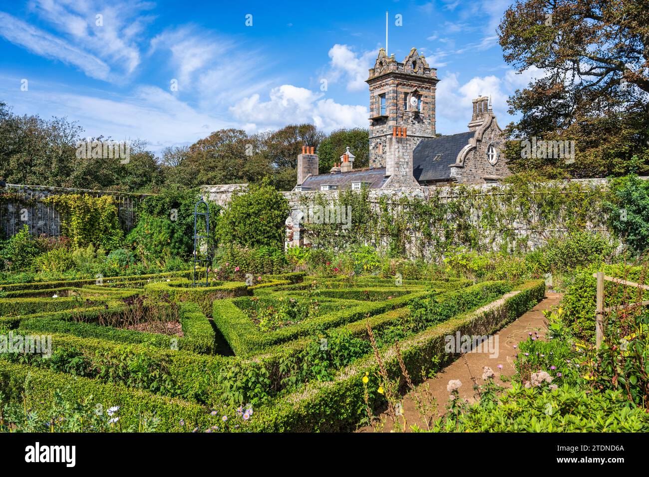 House and formal flower garden at La Seigneurie, Sark, Bailiwick of ...