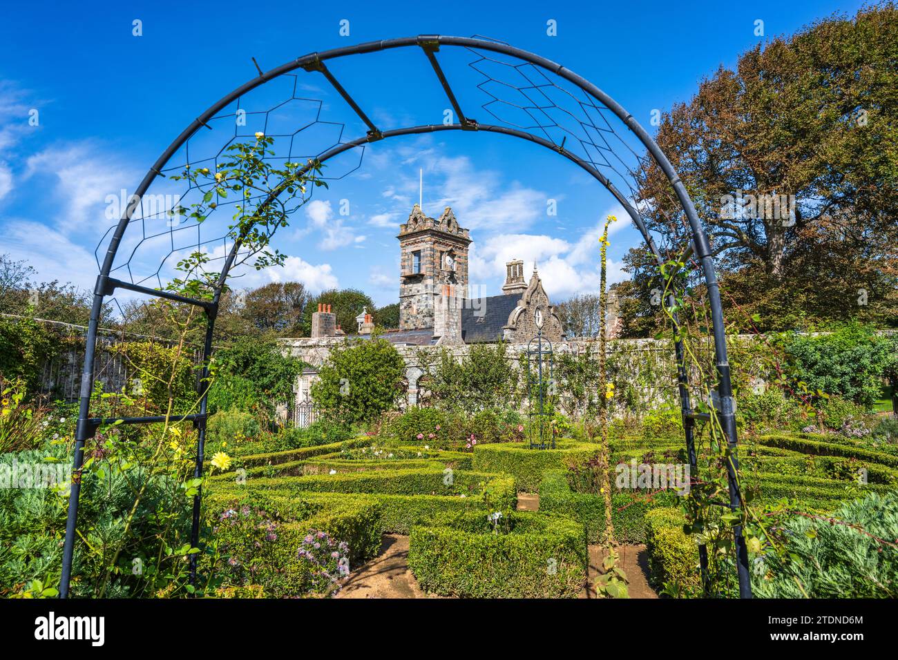 House and formal flower garden at La Seigneurie, Sark, Bailiwick of ...