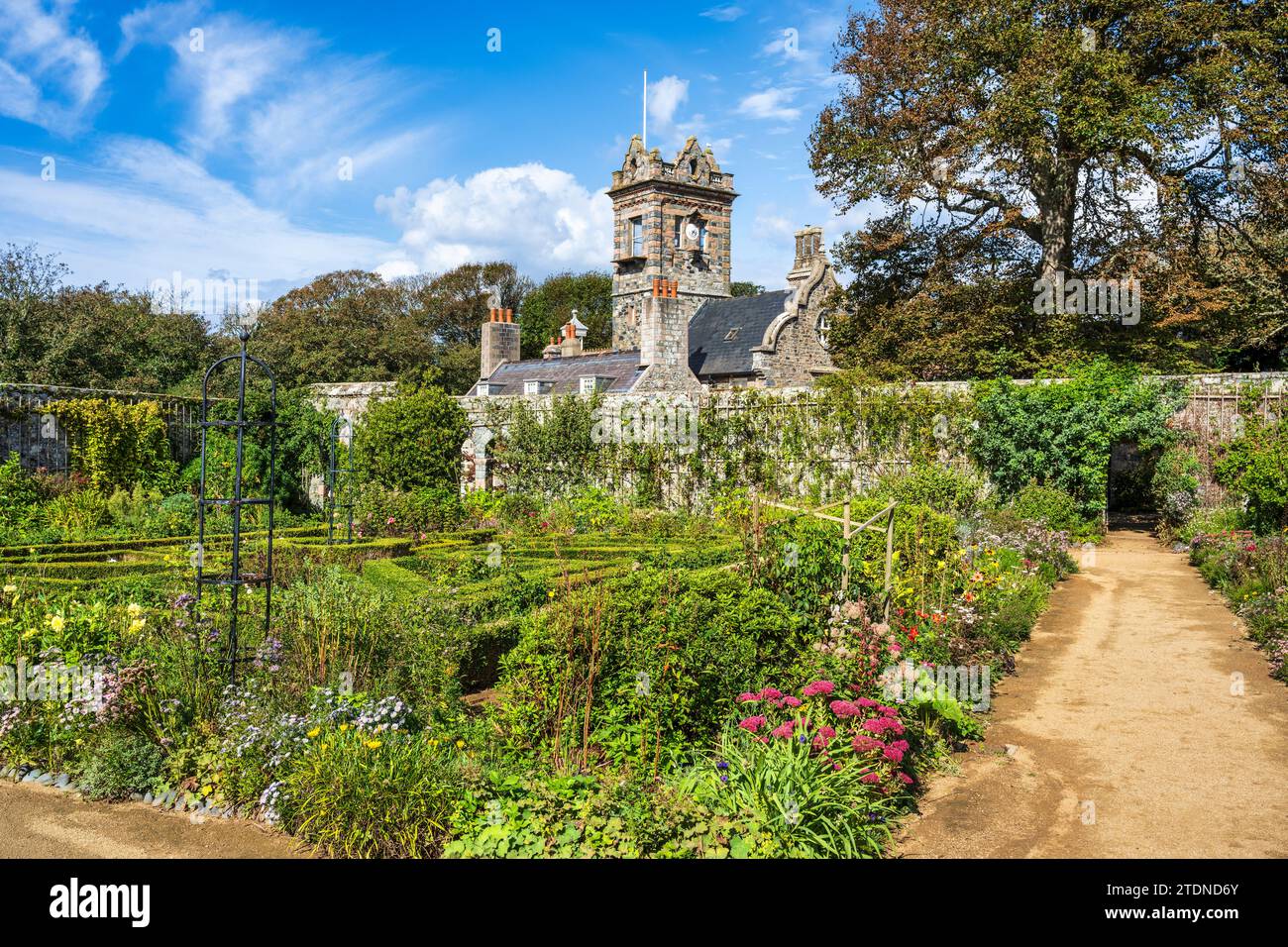 House and formal flower garden at La Seigneurie, Sark, Bailiwick of ...