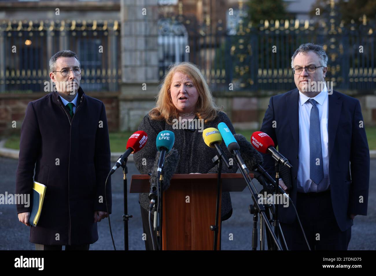 Alliance Party representatives (left to right) Andrew Mir MLA, party ...