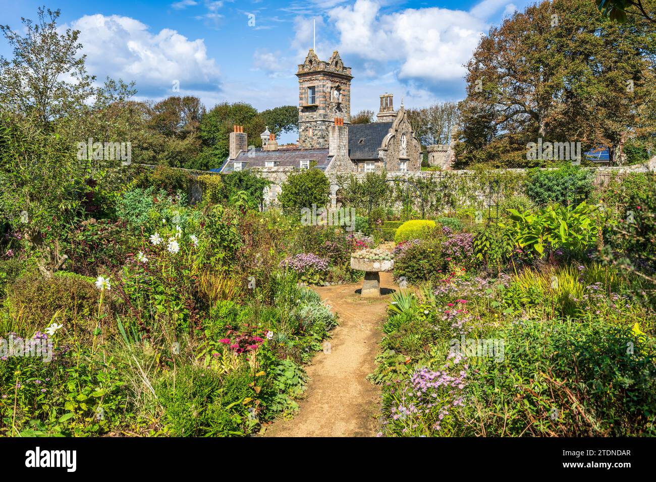 House and formal flower garden at La Seigneurie, Sark, Bailiwick of ...