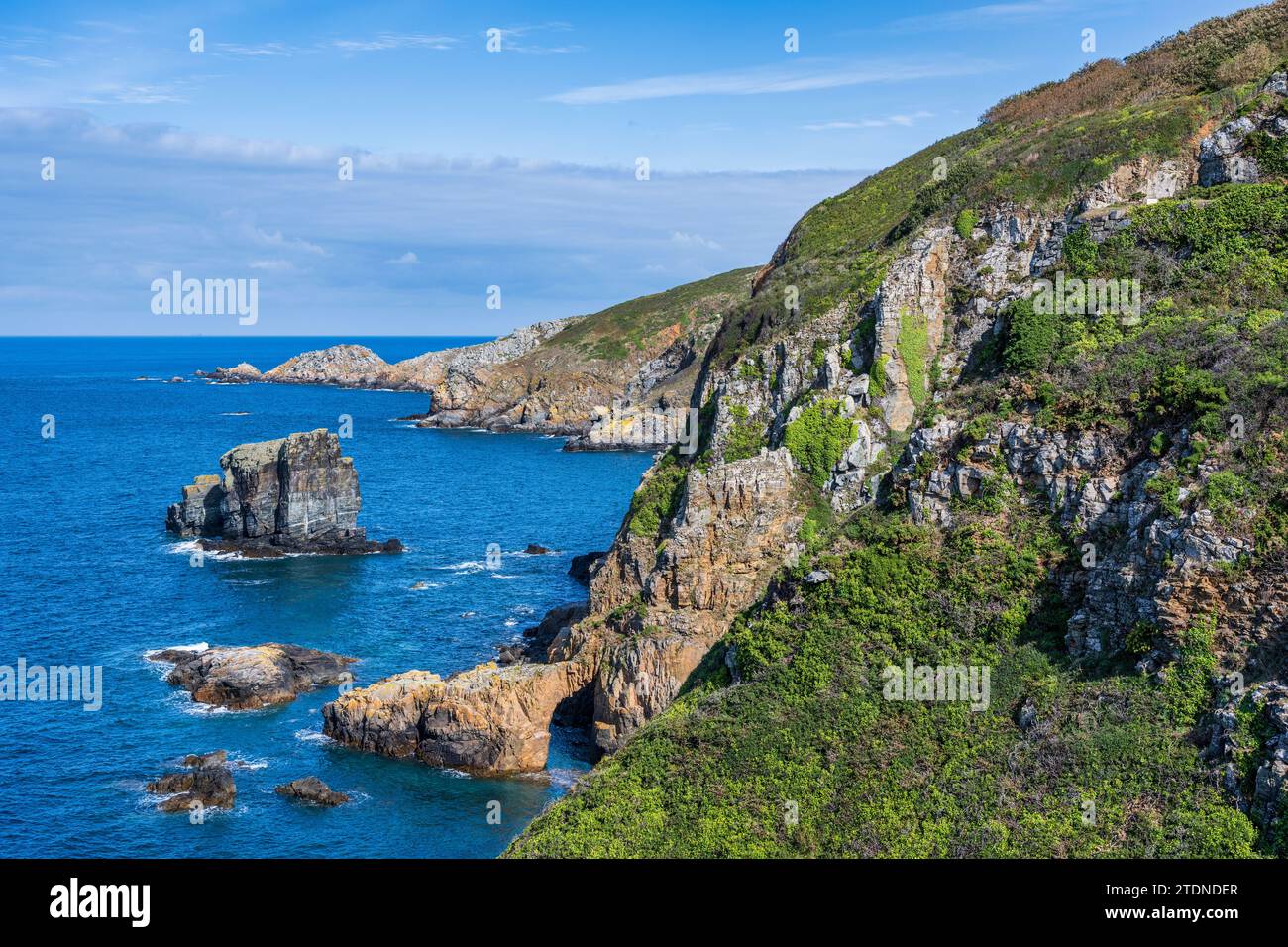 Port du Moulin Bay on the west coast of Sark, Bailiwick of Guernsey ...