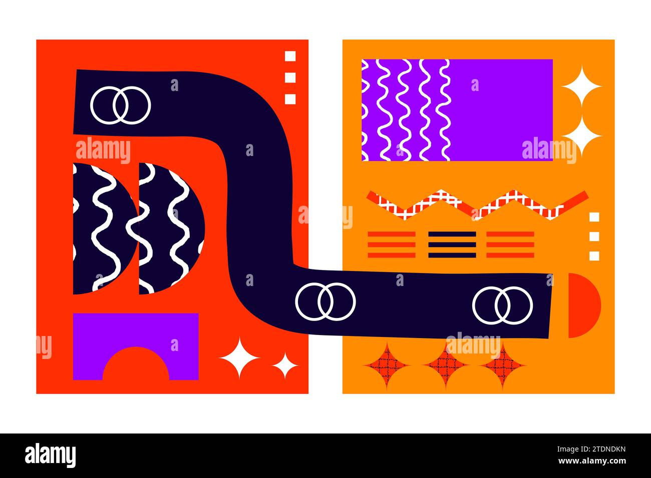 Brutalist posters set with abstract geometric shapes and naive grids ...