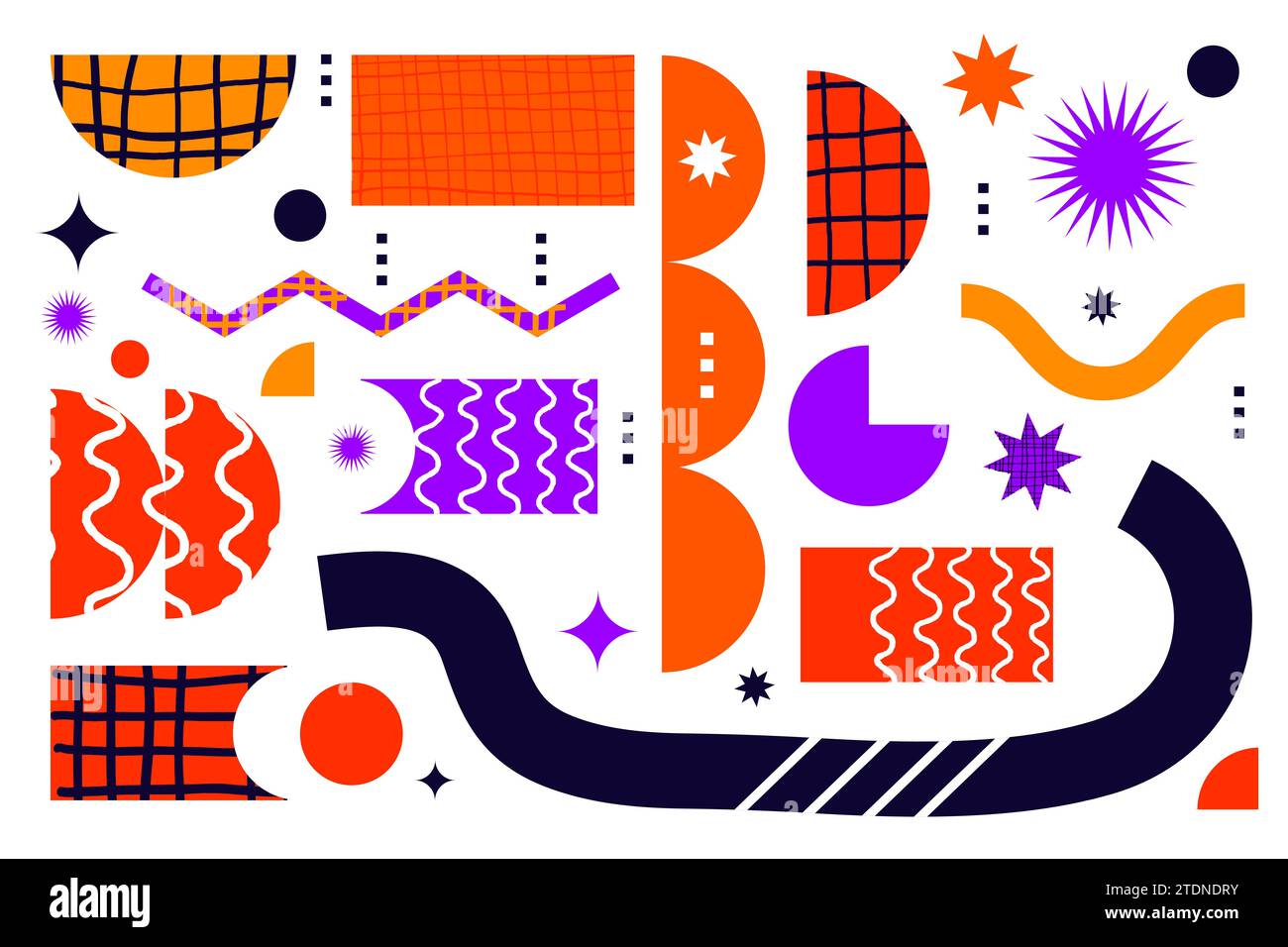 Brutalist posters set with abstract geometric shapes and naive grids ...