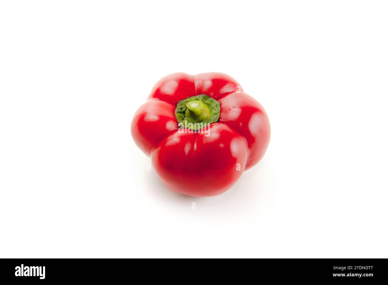 Red bell pepper (capsicum) known as sweet bell pepper, paprika isolated ...