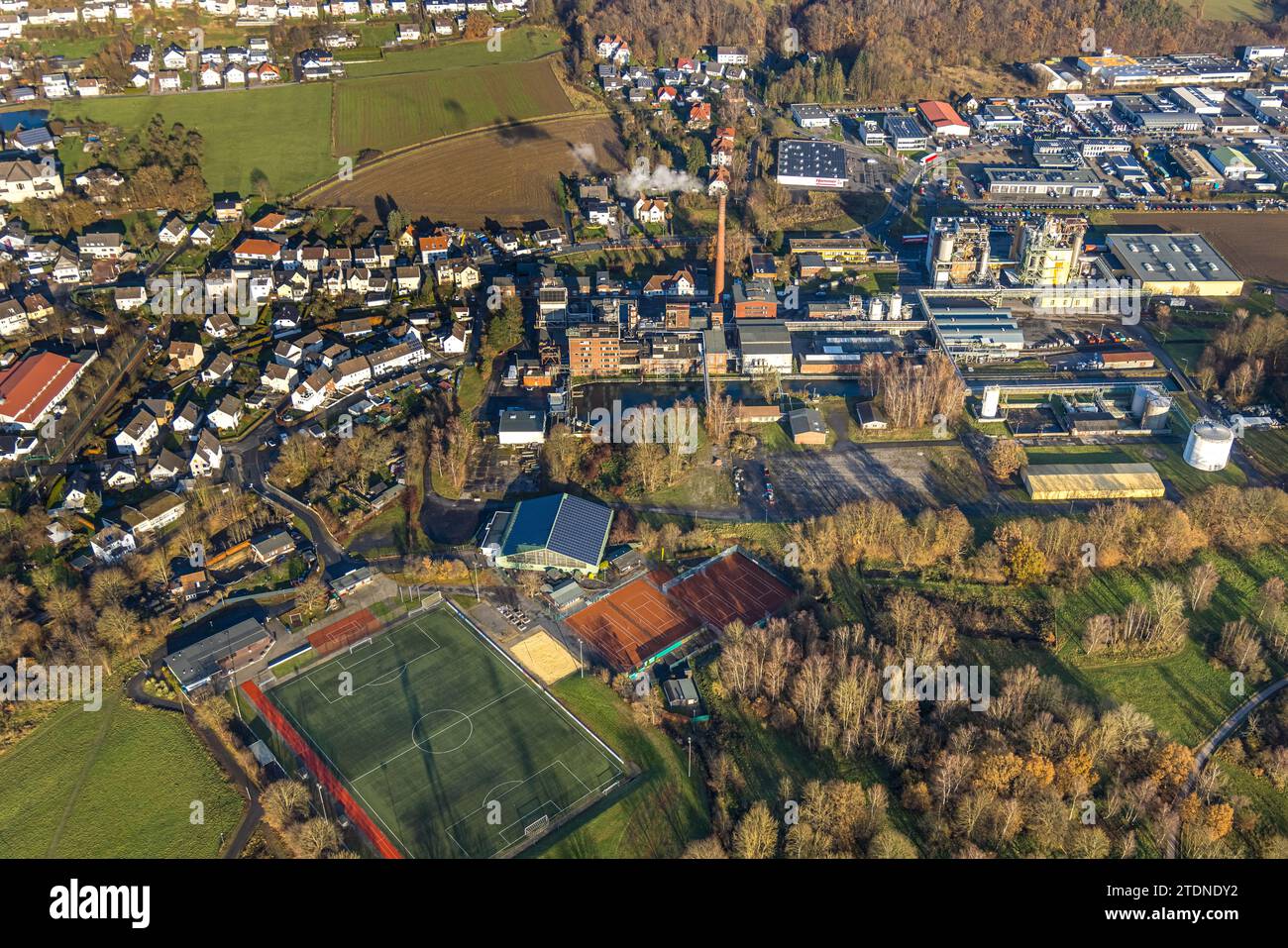 Factory premises perstorp chemicals gmbh chemical plant with chimney hi ...