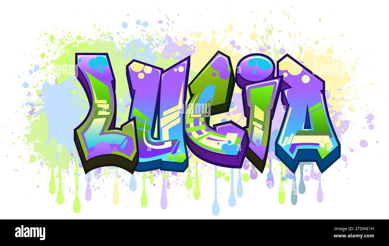 Lucia - Graffiti Styled Urban Street Stock Vector Image & Art - Alamy