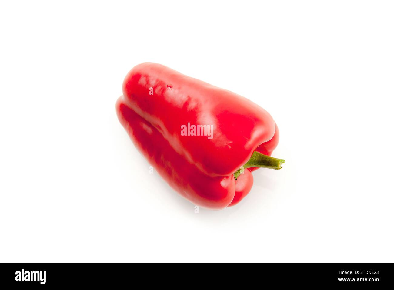 Whole red bell pepper (capsicum) known as sweet bell pepper, paprika ...