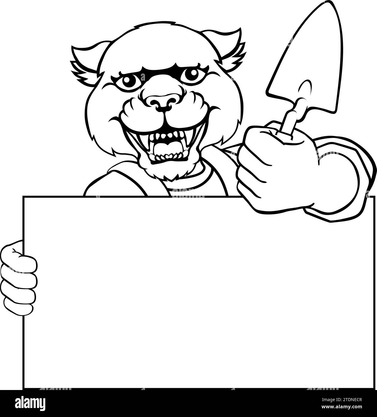 Bricklayer Panther Trowel Tool Handyman Mascot Stock Vector Image & Art ...