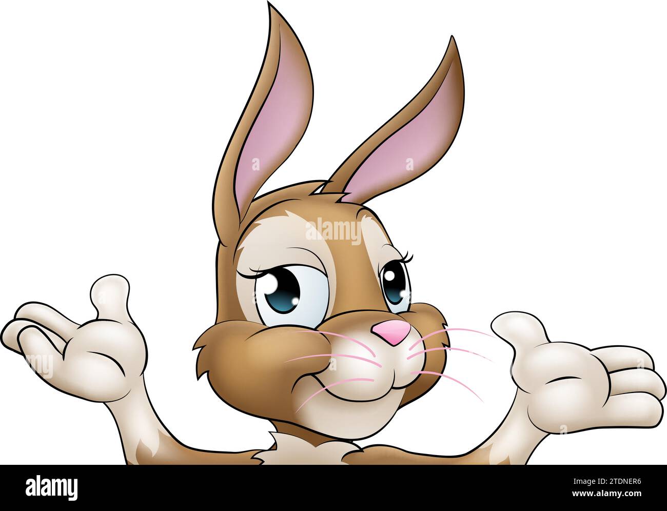 Easter Bunny Rabbit Cartoon Character Peeking Sign Stock Vector Image ...