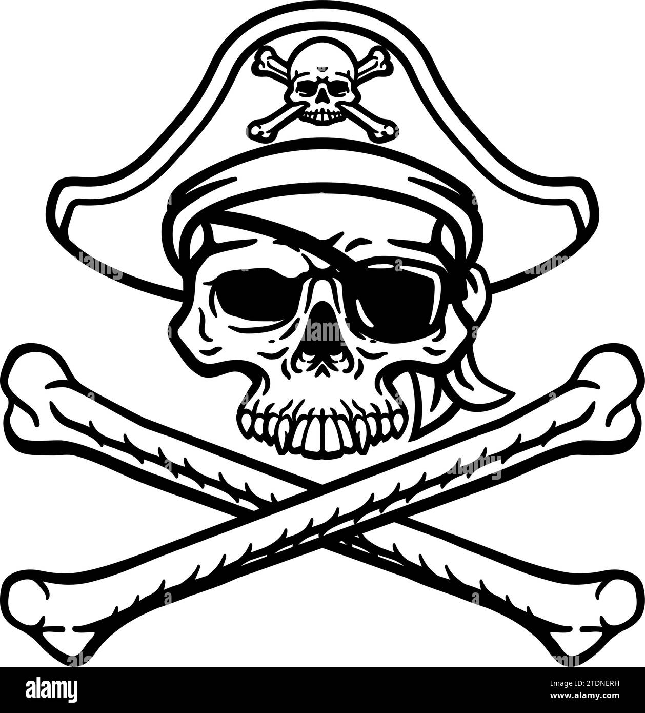 Pirate Hat Skull and Crossbones Cartoon Stock Vector Image & Art - Alamy