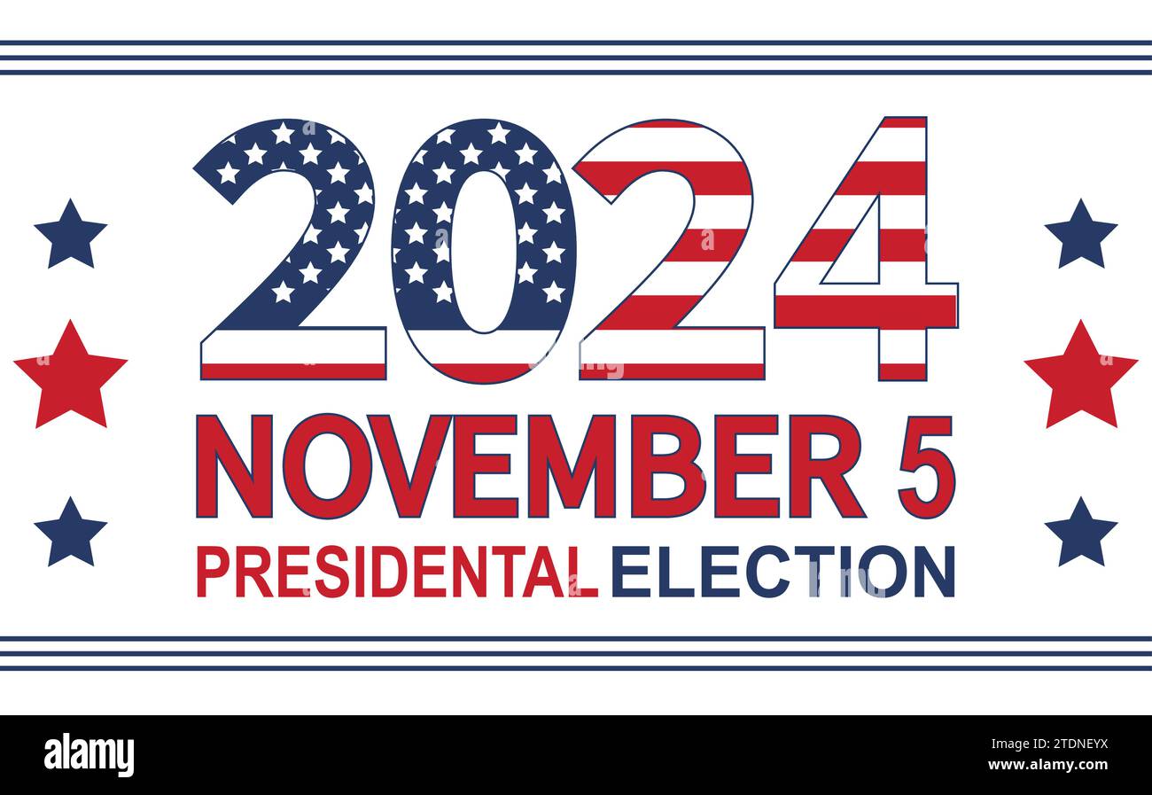 2024 Presidential election day in USA, november 5, card design. Vote ...