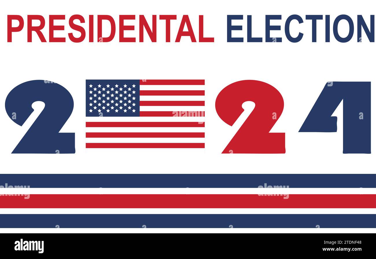 2024 Presidential election day in USA, november 5, card design. Vote ...