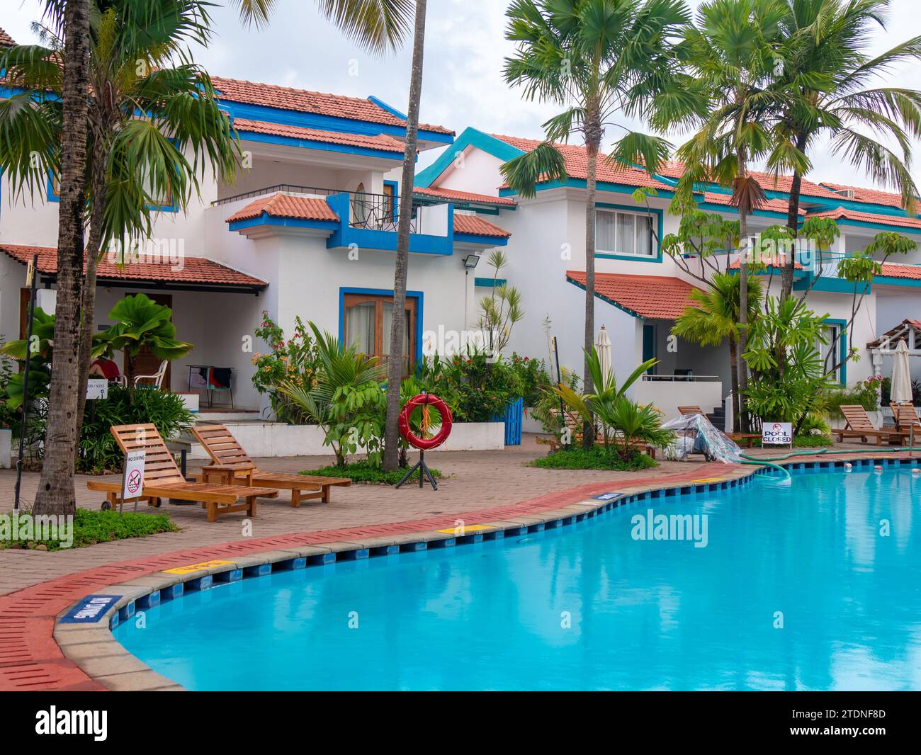 Goa, India - May 22, 2022: Luxury resort with swimming pool and palm ...